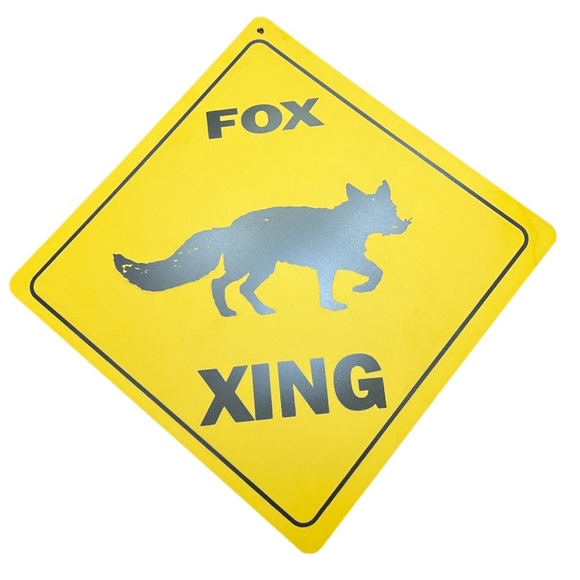 Wall Decor | Fox Yellow Diamond Crossing Sign | Poshmark